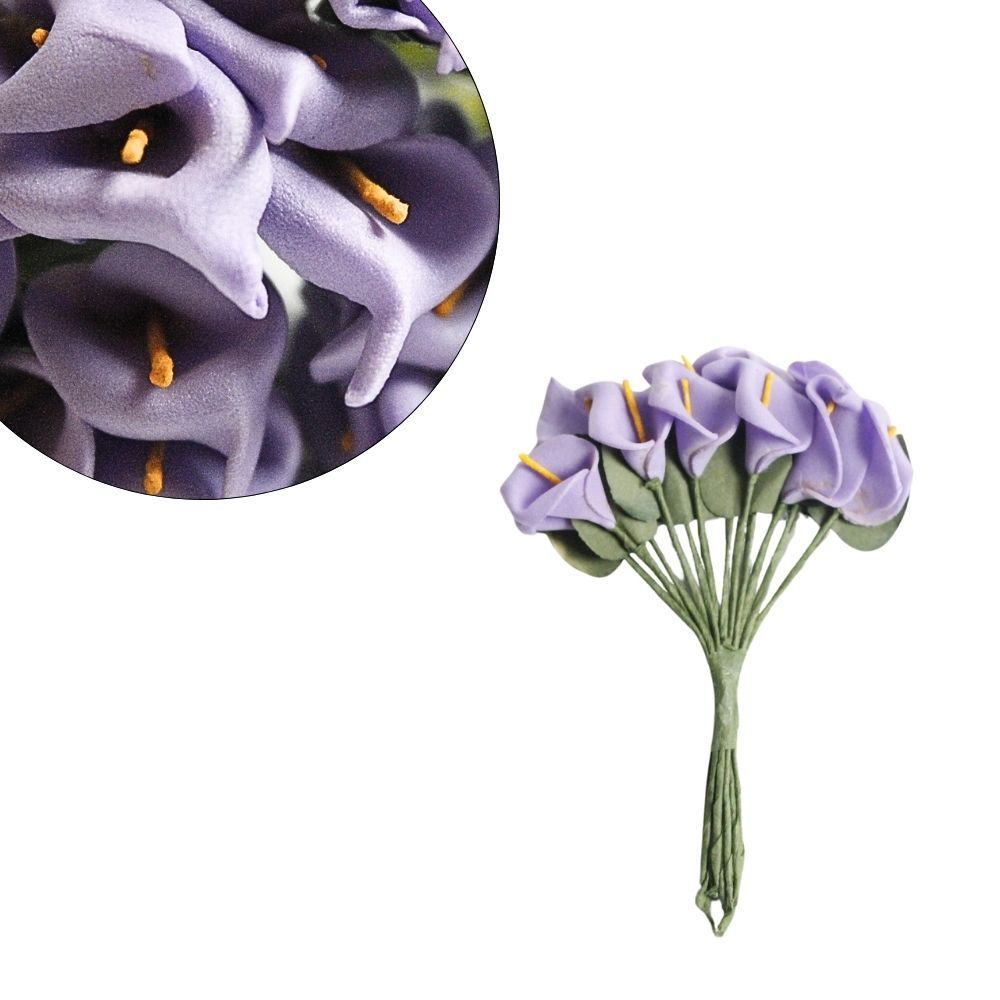 Flor Foamy Cartucho Morada Paquete X 144 Unidades