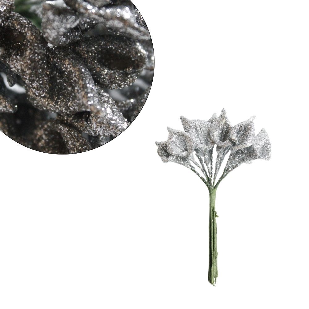 Flor Foamy Cartucho Decorado Plateado Paquete X 144 Unidades