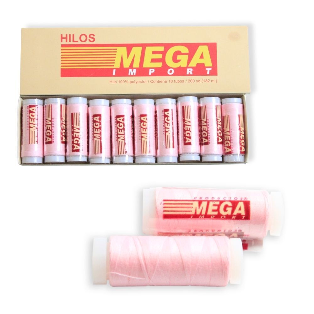 Hilos De Coser x 200 Yardas # 127 Rosado Caja X 10 Tubinos