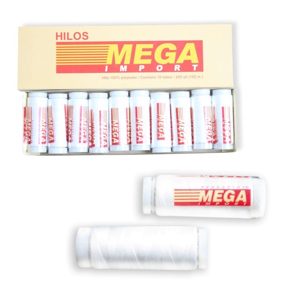 Hilos De Coser x 200 Yardas # 199 Blanco Caja X 10 Tubinos