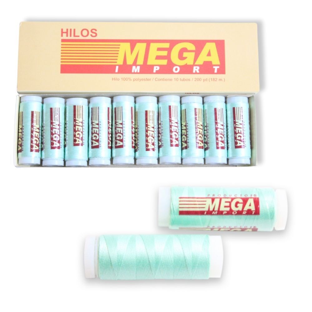 Hilos De Coser x 200 Yardas # 252 Verde Menta Caja X 10 Tubinos