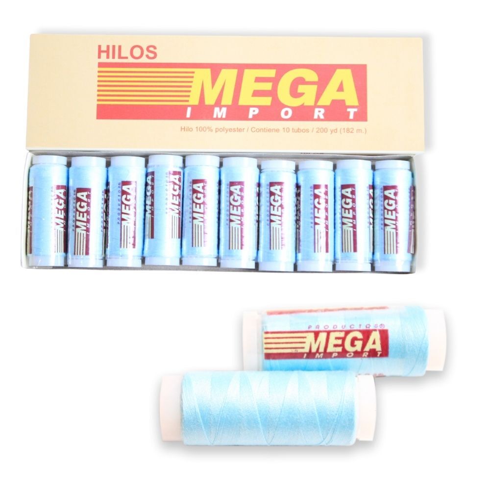 Hilos De Coser x 200 Yardas # 437 Azul Caja X 10 Tubinos