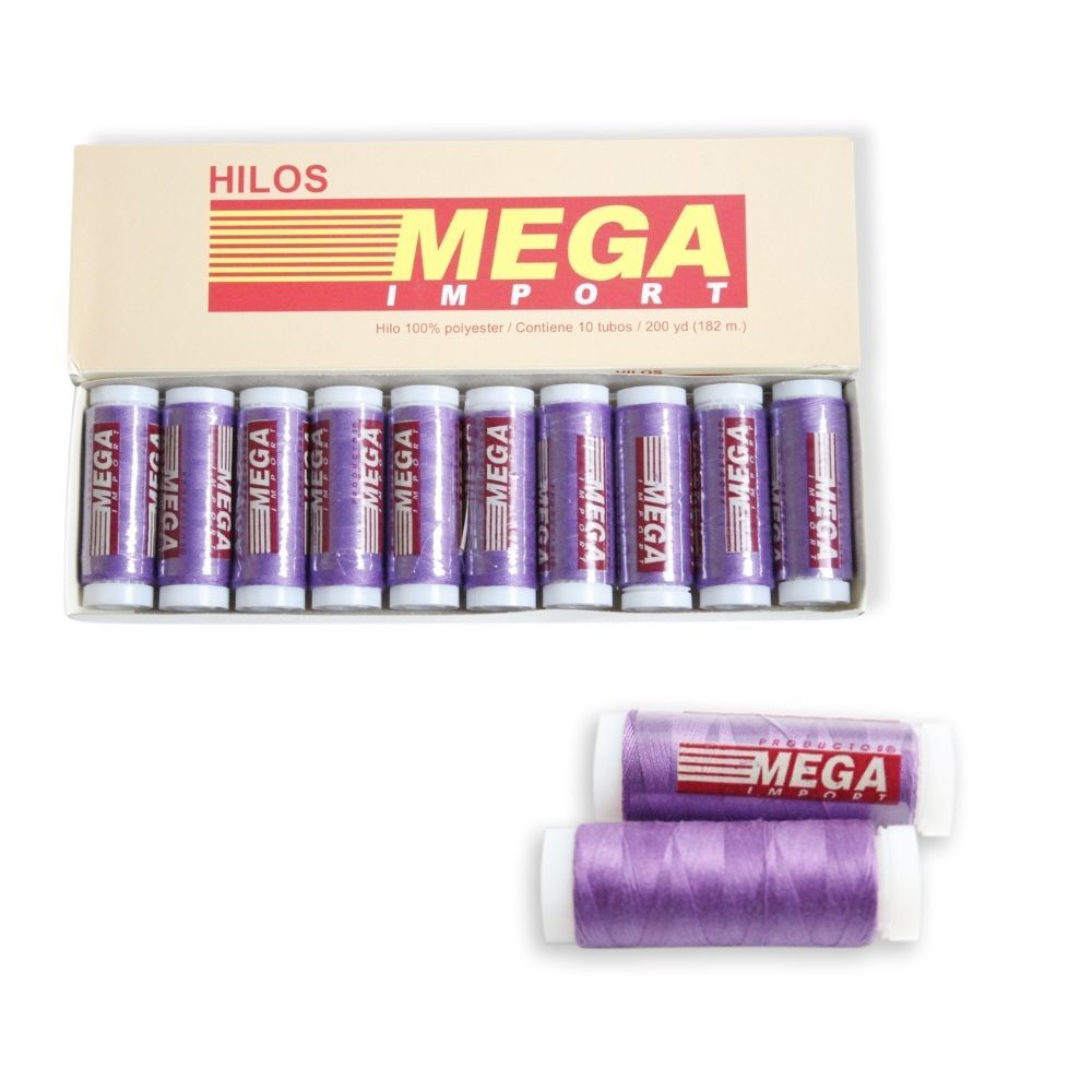 Hilos De Coser x 200 Yardas # 523 Morado Caja X 10 Tubinos
