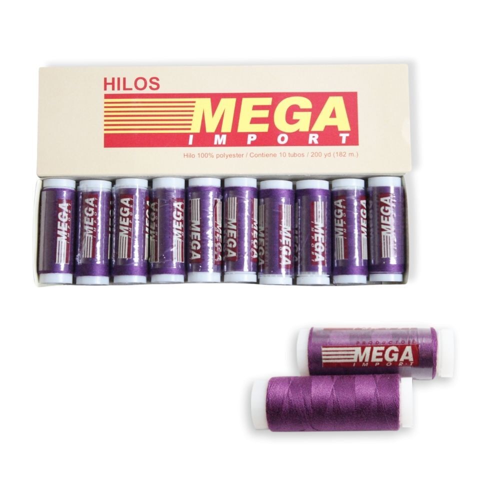 Hilos De Coser x 200 Yardas # 527 Morado Oscuro Caja X 10 Tubinos