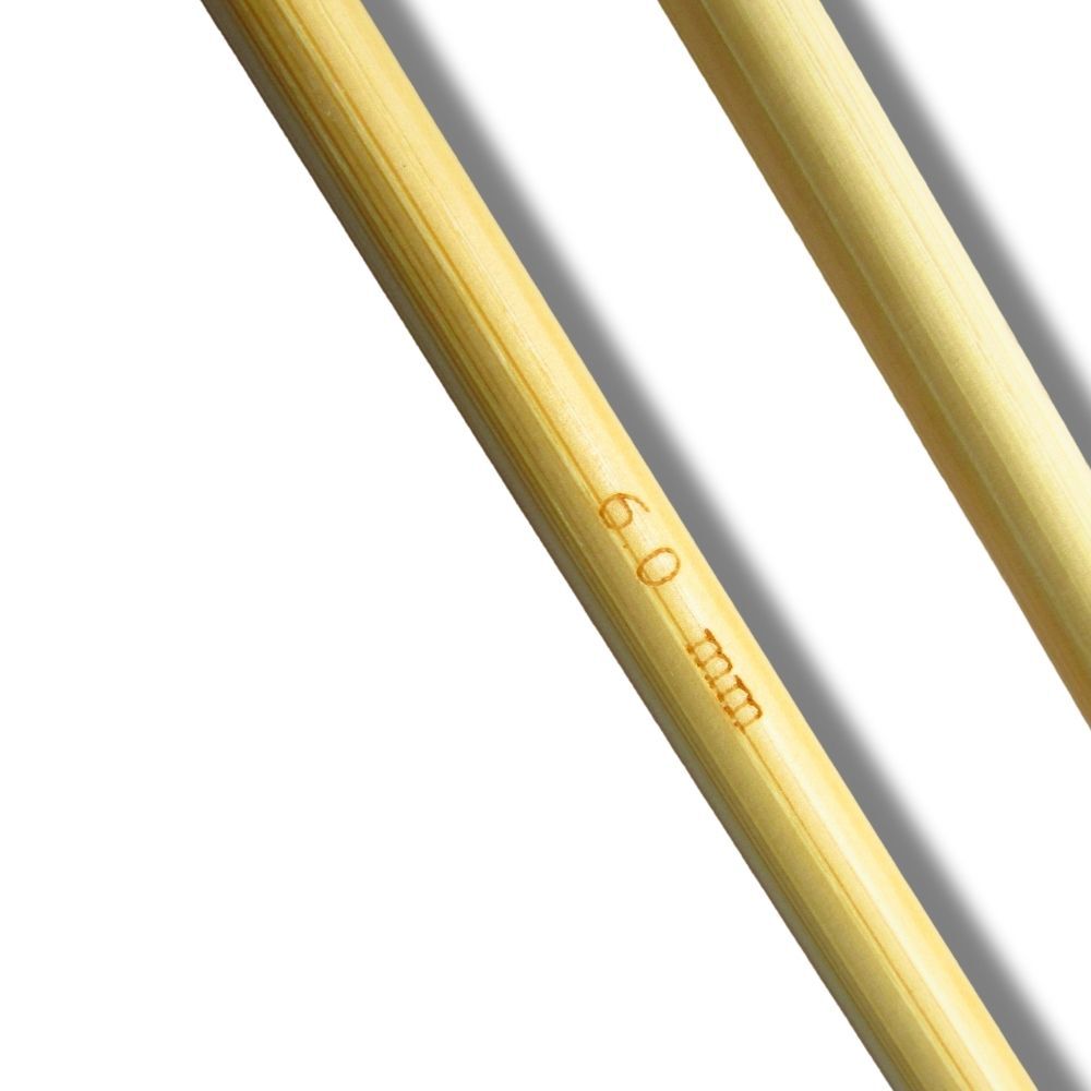 Aguja Tejer En Dos Bambu 6.0Mm X 35Cm Paquete X 10 Pares