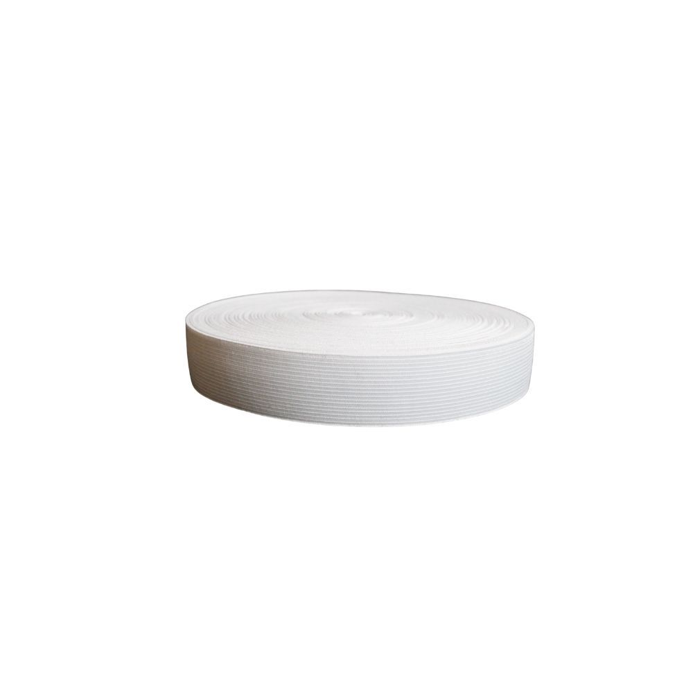 Elastico Plano 2.5Cmt Blanco Rollo X 25 Metros